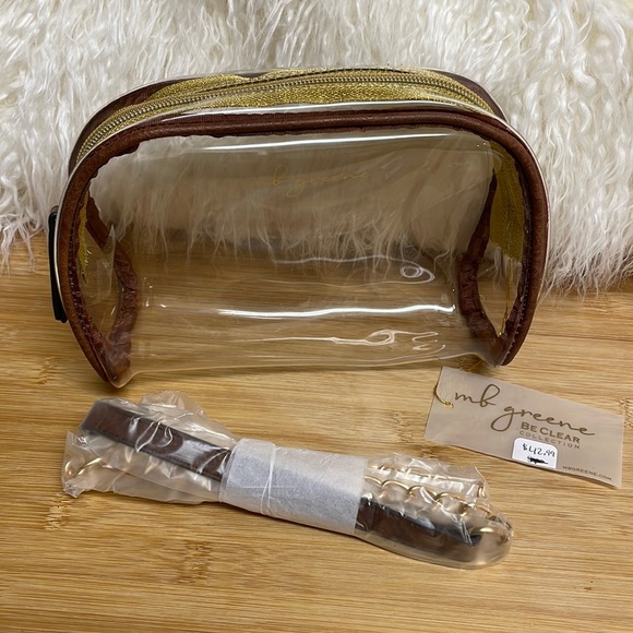 MB GREENE | Bags | Mb Greene Be Clear Crossbody Bag W Gold Chain ...
